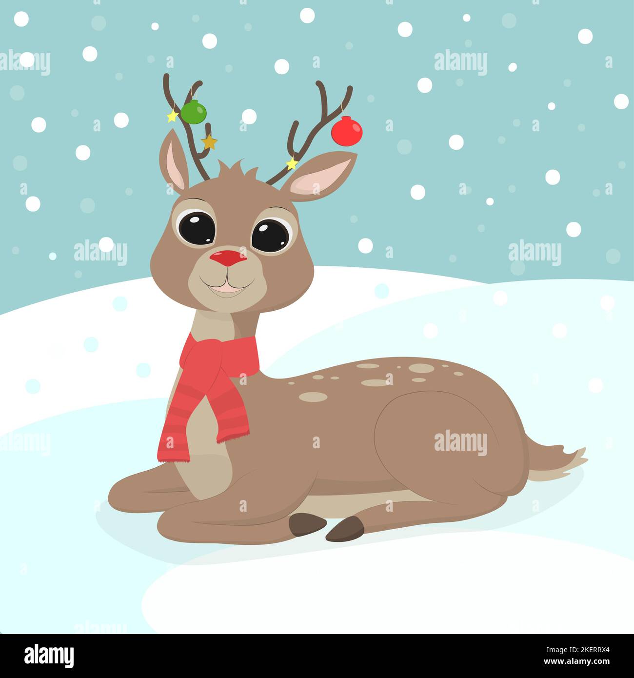 Renne de noel cute cartoon Banque de photographies et d’images à haute ...