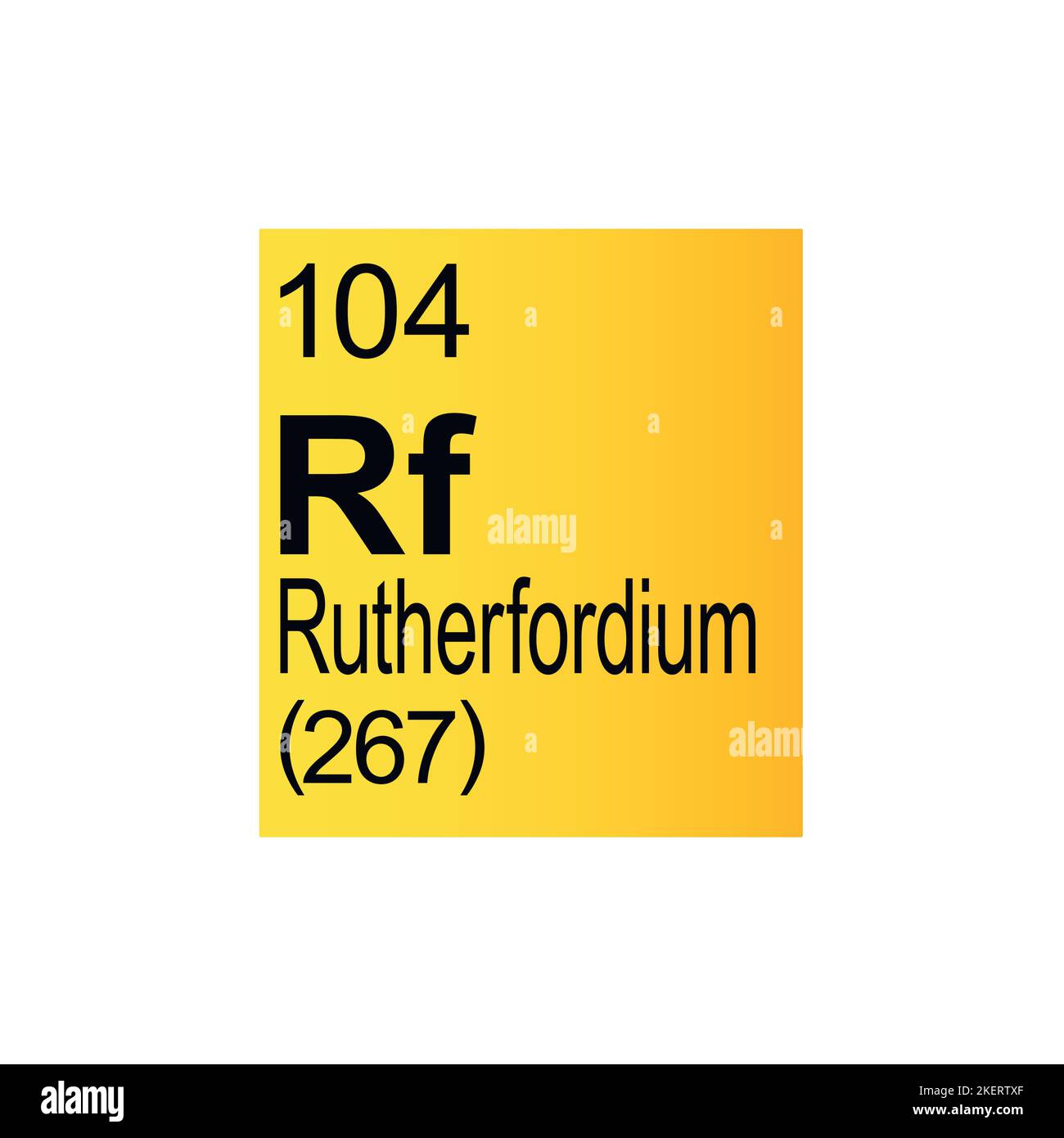 Élément chimique Rutherfordium de Mendeleev Tableau périodique sur fond ...