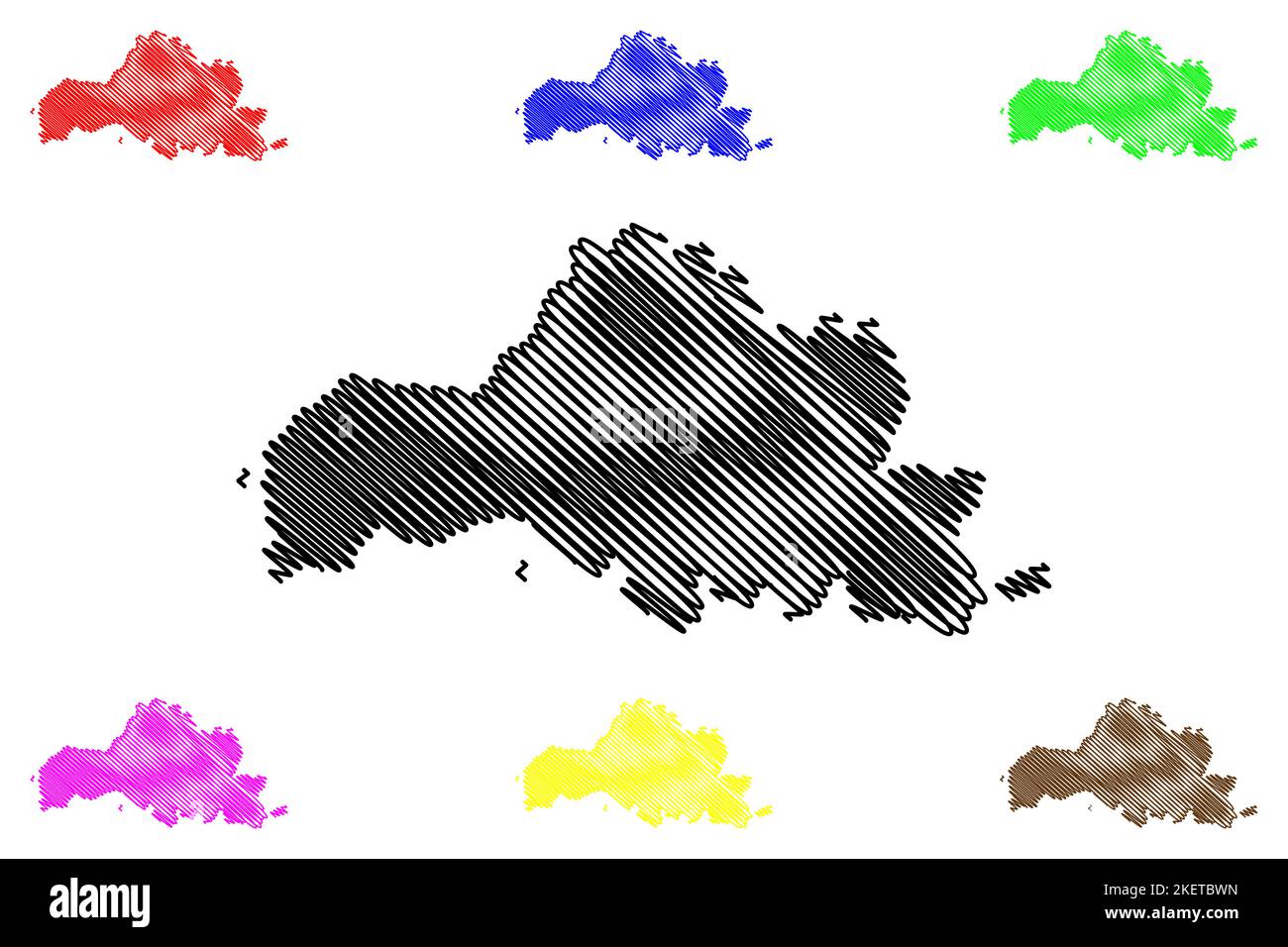 Illustration vectorielle de la carte de l'île de keros (République ...