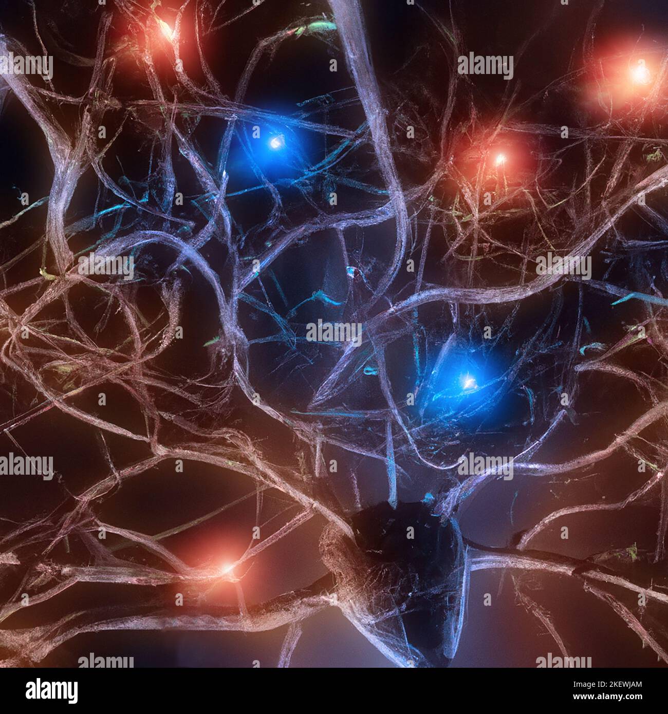 Vue microscopique des synapses. Connexions cérébrales. Neurones et ...