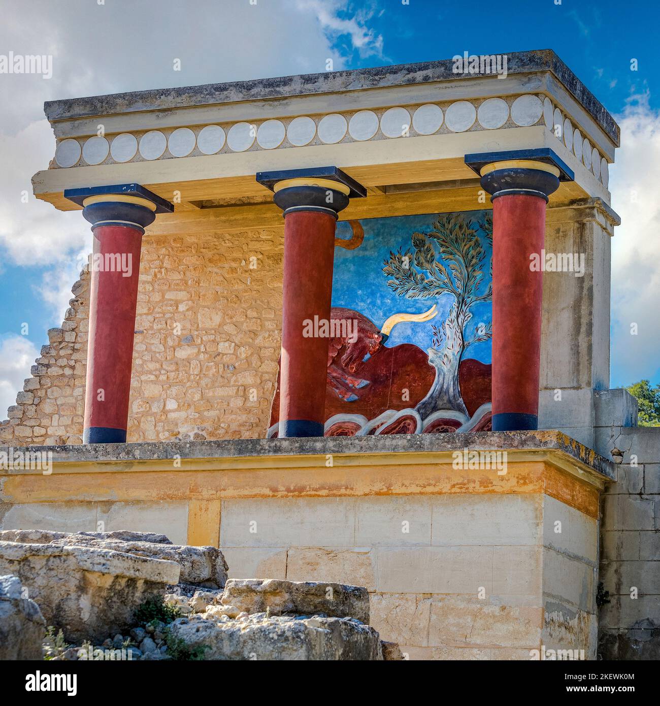 Peinture murale art minoan fresque grèce antique grec Banque de ...