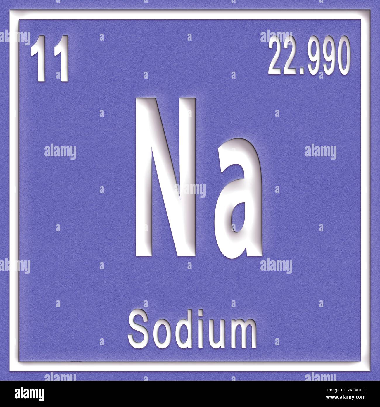 Élément chimique de sodium, signe avec numéro atomique et poids ...