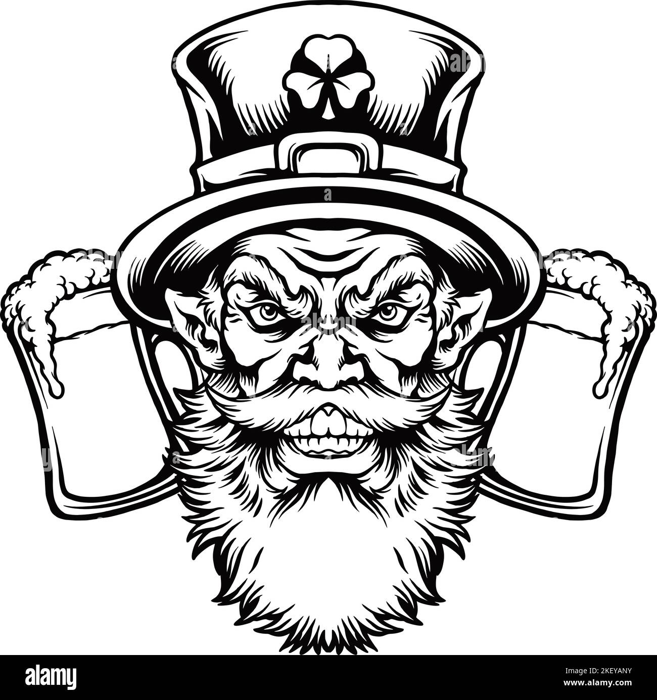 St patrick et Beer Silhouette Clipart illustrations vectorielles pour ...