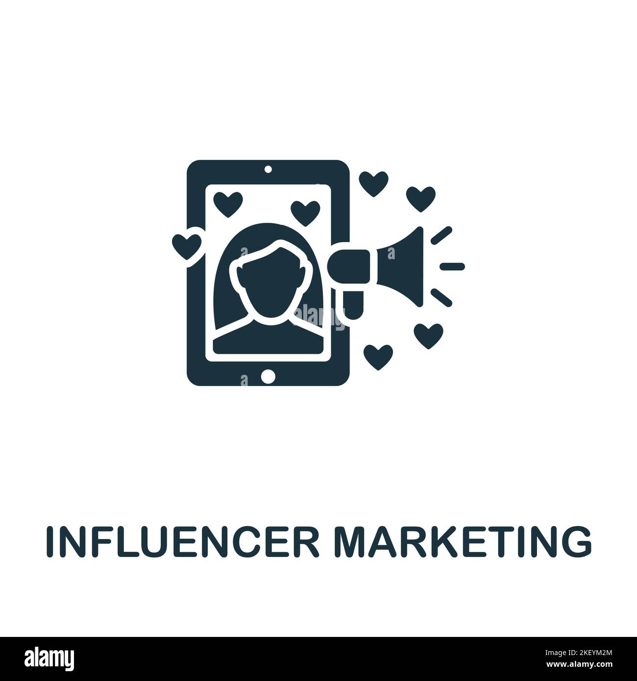 Icône influenceur Marketing. Icône monochrome simple Marketing Strategy ...