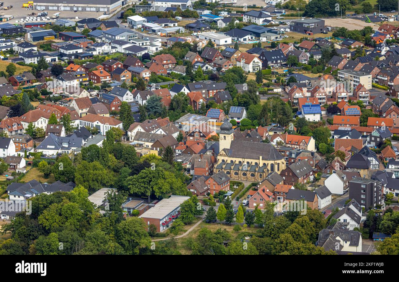 Luftbild von selm bork mit der kath kirche st stephanus bork Banque de ...