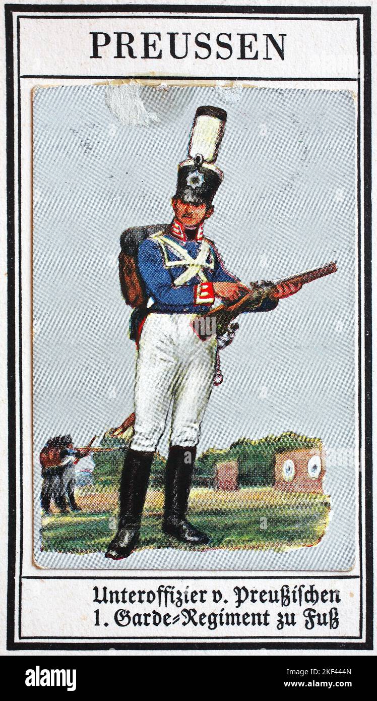 Uniformes allemands du 19th siècle, Garde - infanterie: Prusse, officier non commandant du ...