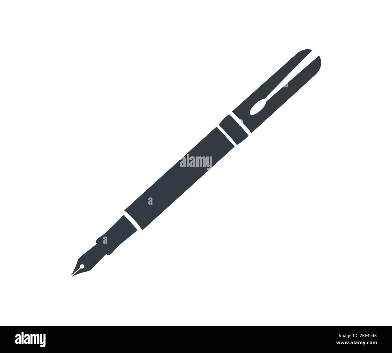 Pointe de plume, logo de calligraphie de plume. L'icône de signature ...