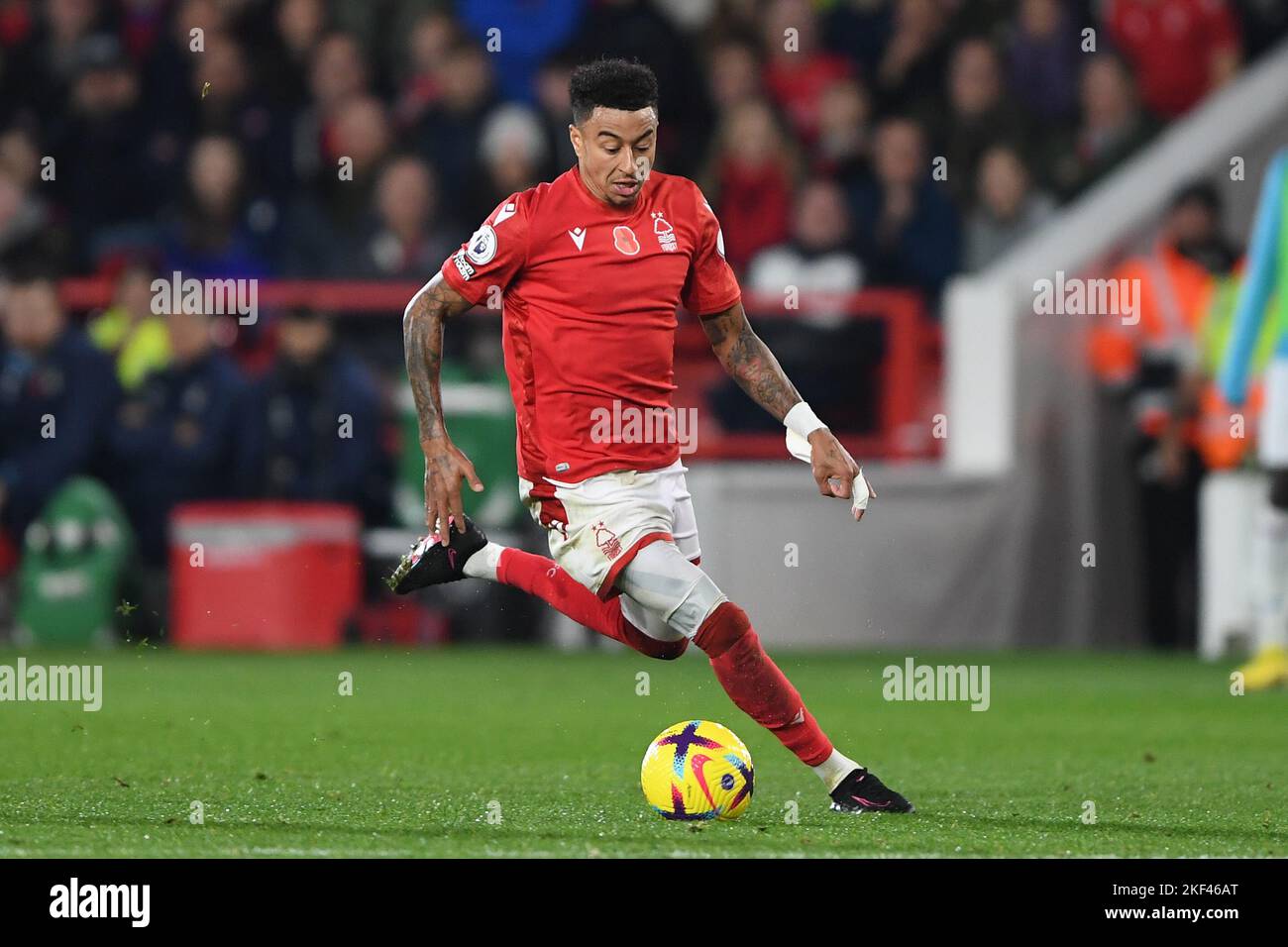 Jesse Lingard, de la forêt de Nottingham, en action lors du match de la ...