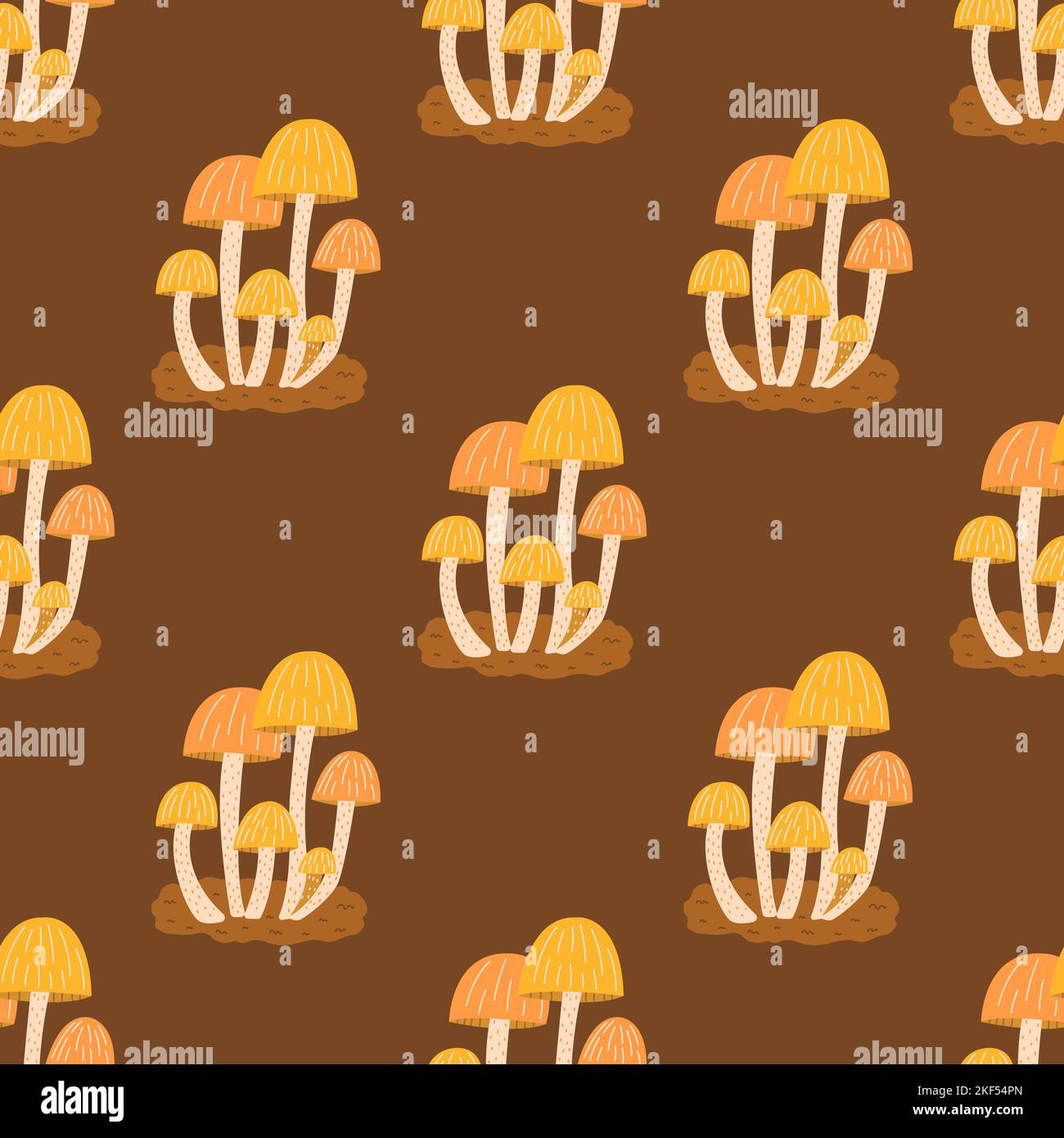 Bolets marron et jaune Banque d'images vectorielles - Alamy