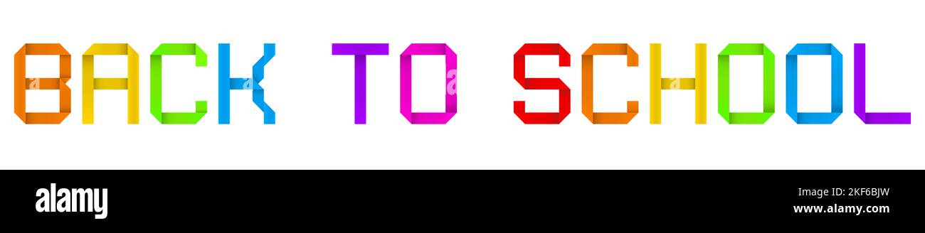 Concept papier conceptuel police origami formant DE NOUVEAU À L'ÉCOLE ...