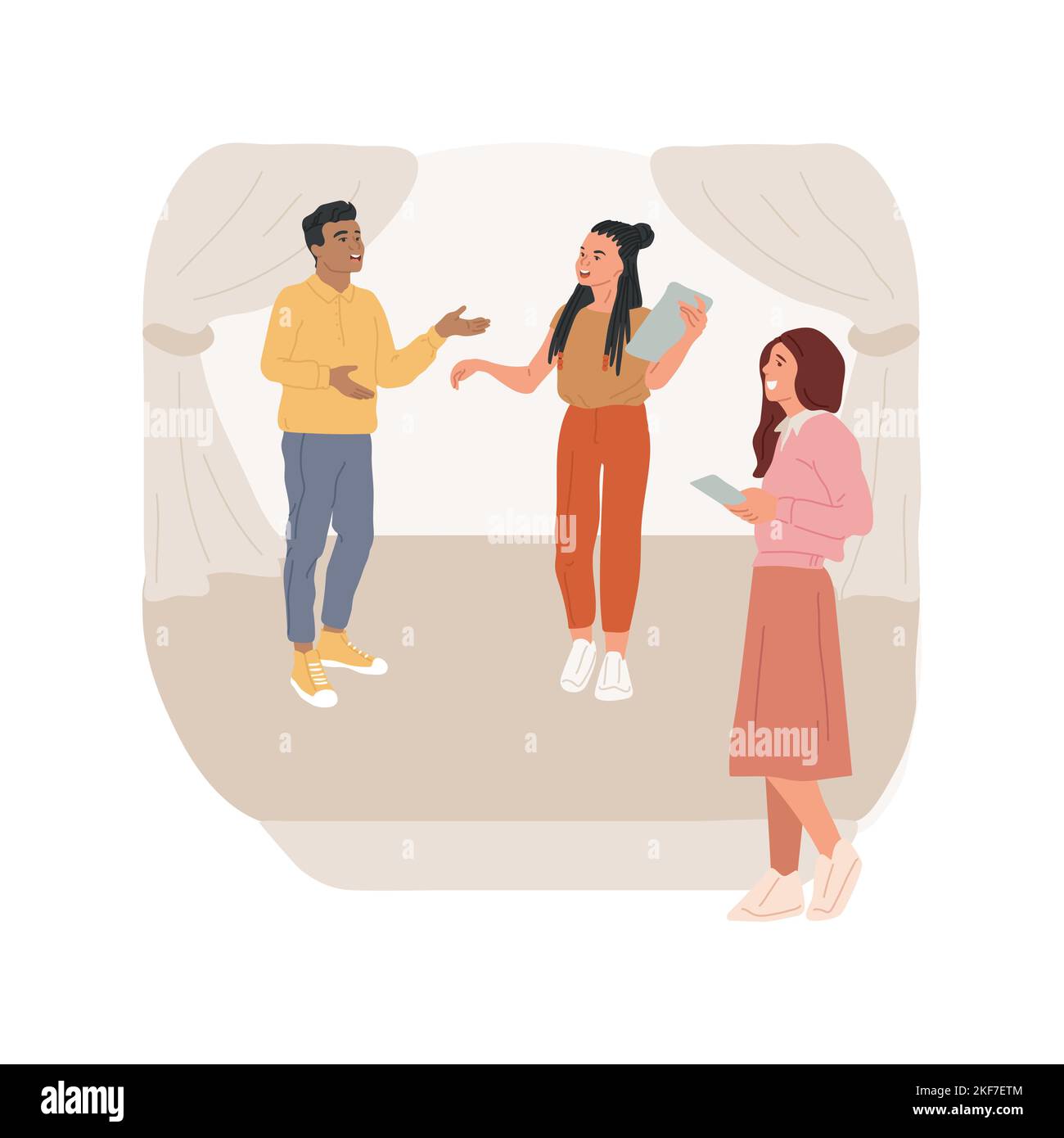 Illustration vectorielle de dessin animé isolée agissant. Éducation à l ...