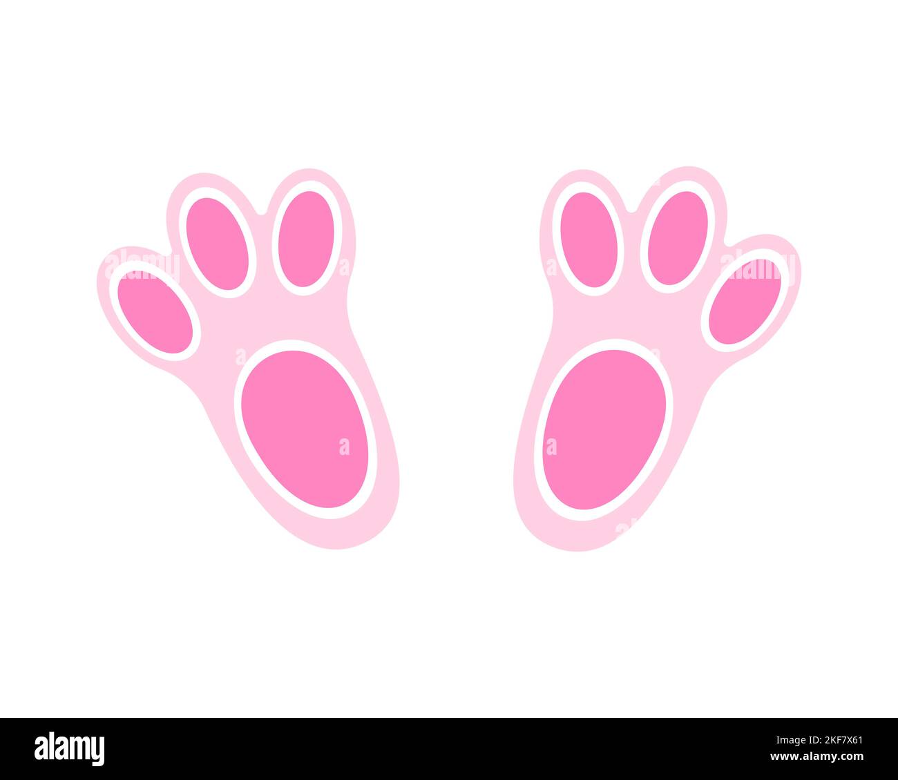 Imprimé pied de lapin rose. Pattes de lapin mignonnes isolées sur fond ...