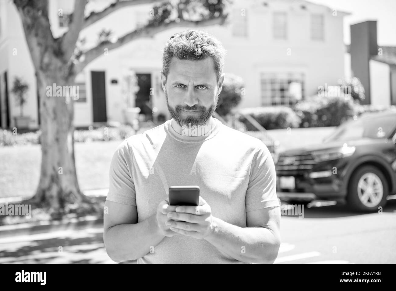 Assureur automobile Banque d'images noir et blanc - Alamy