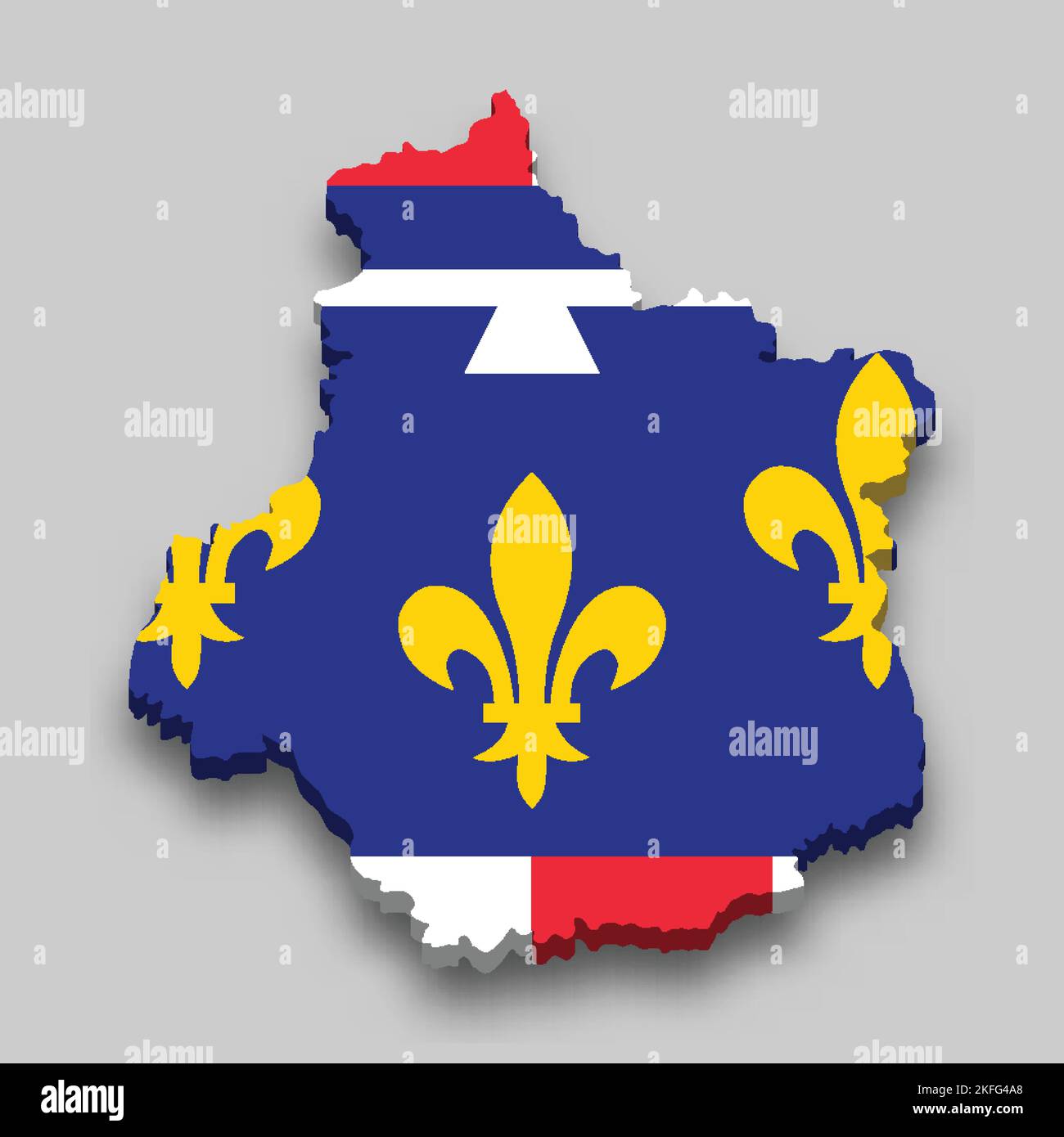 Centre val de loire country map Banque de photographies et d’images à ...