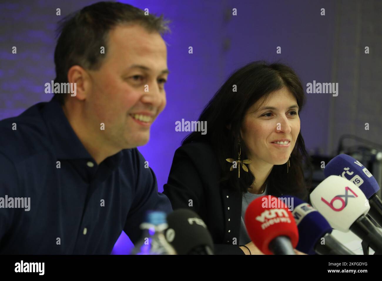 Egbert Lachaert, président de Open VLD, et Alexia Bertrand ...