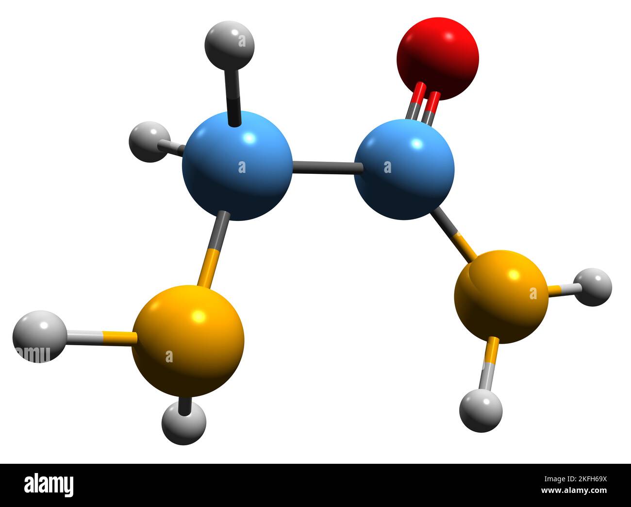3D image de la formule squelettique de glycinamide - structure chimique ...