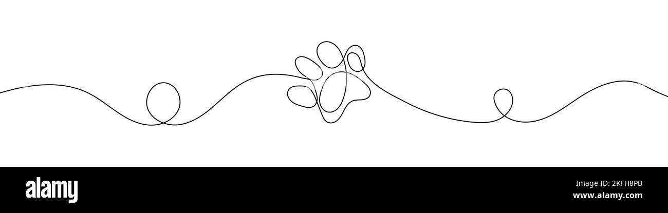 Empreinte animale dans le style de dessin en ligne continue. Symbole de ...