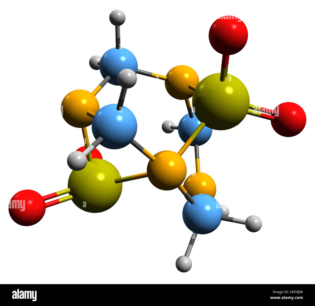 3D image de la formule squelettique de tétraméthylènedisulfotétramine ...