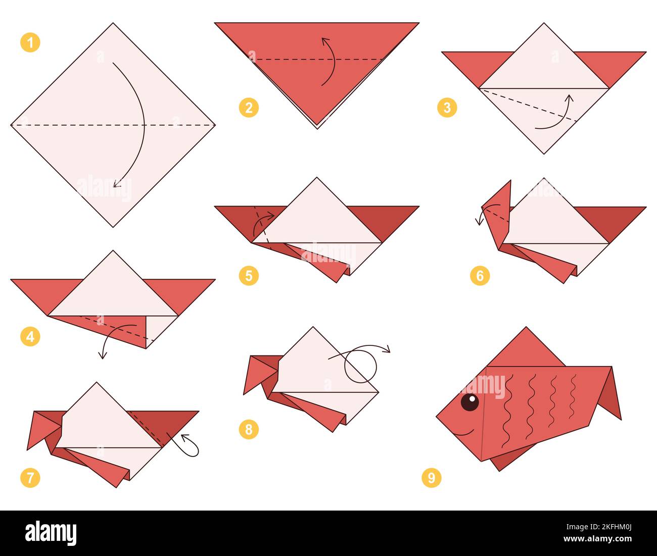 étapes de poisson Banque d'images vectorielles - Alamy
