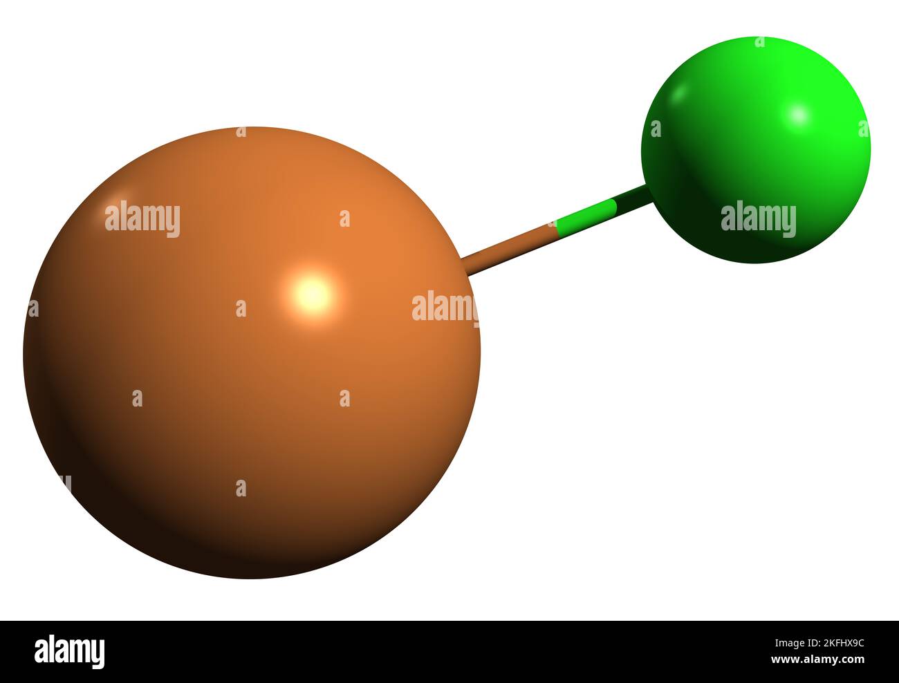 3D image de formule squelettique de chlorure de potassium - structure ...