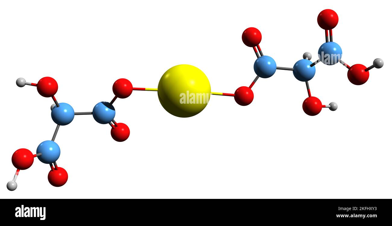 3D image de formule squelettique de malate de calcium - structure ...