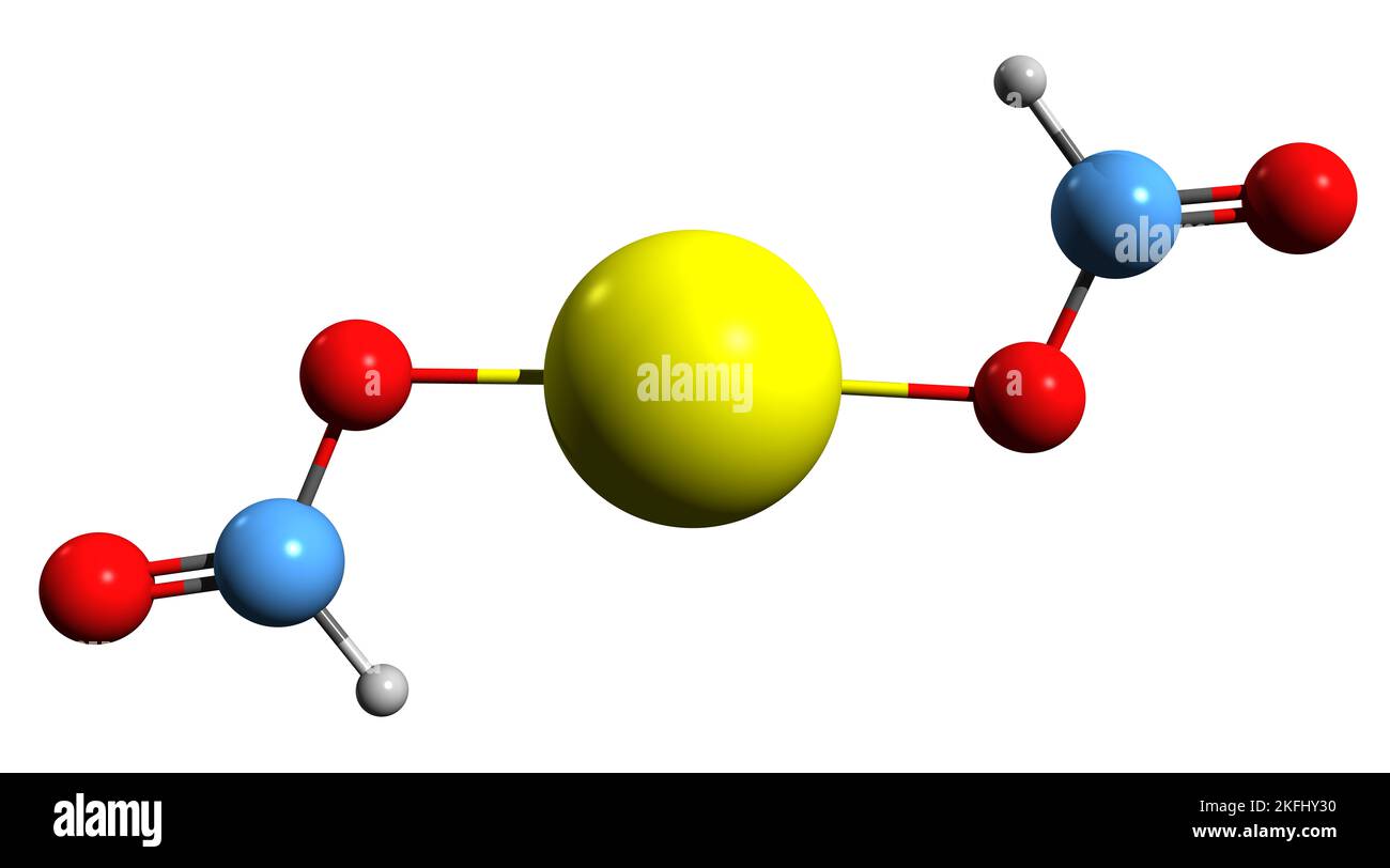 3D image de formule squelettique au formate de calcium - structure ...