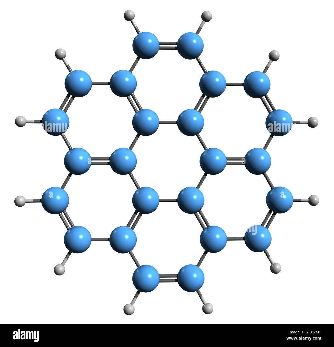 3D image de la formule squelettique du Coronene - structure chimique ...