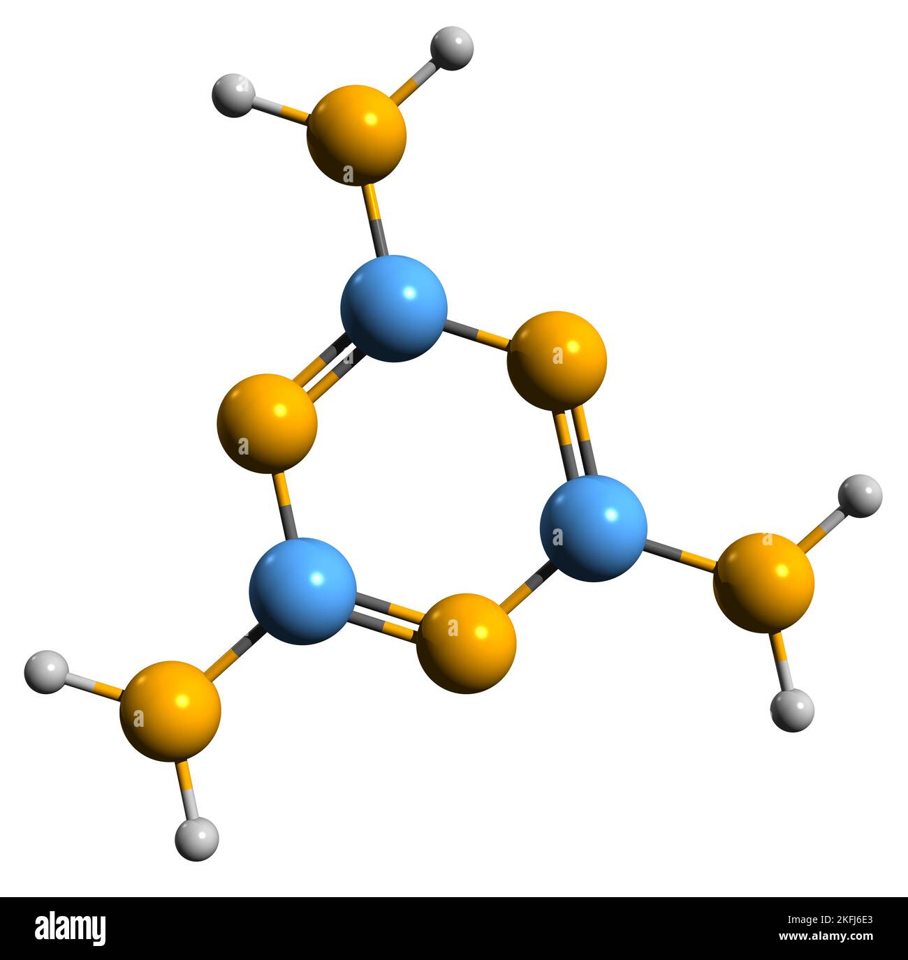 3D image de la formule osseuse mélamine - structure chimique ...