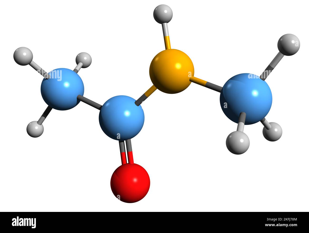 3D image de la formule squelettique N-méthylacétamide - structure ...