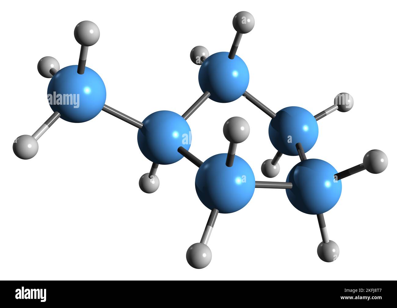 3D image de la formule squelettique du méthylcyclopentane - structure ...