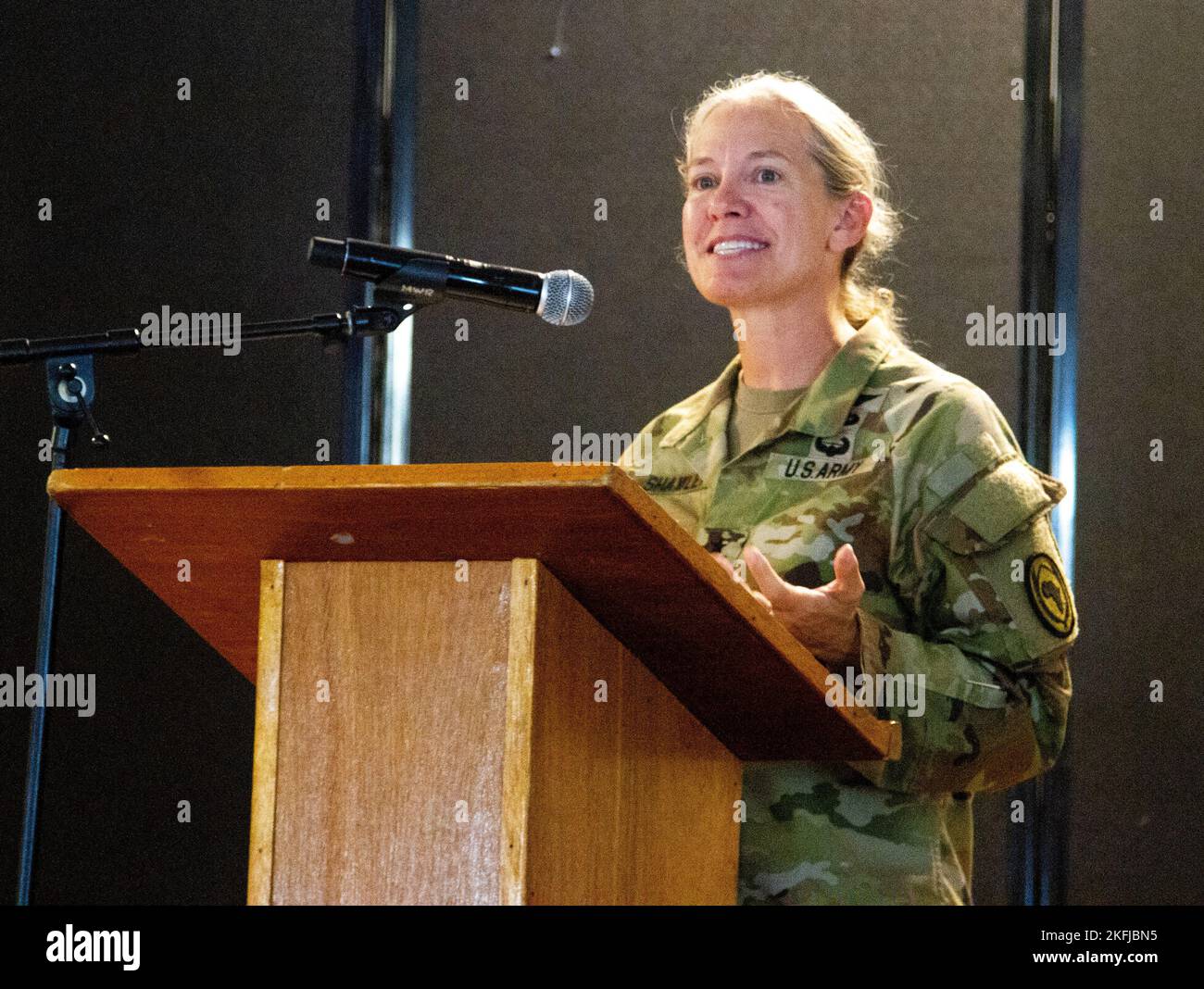 Le général de division de l'armée américaine Jami Shawley, commandant ...