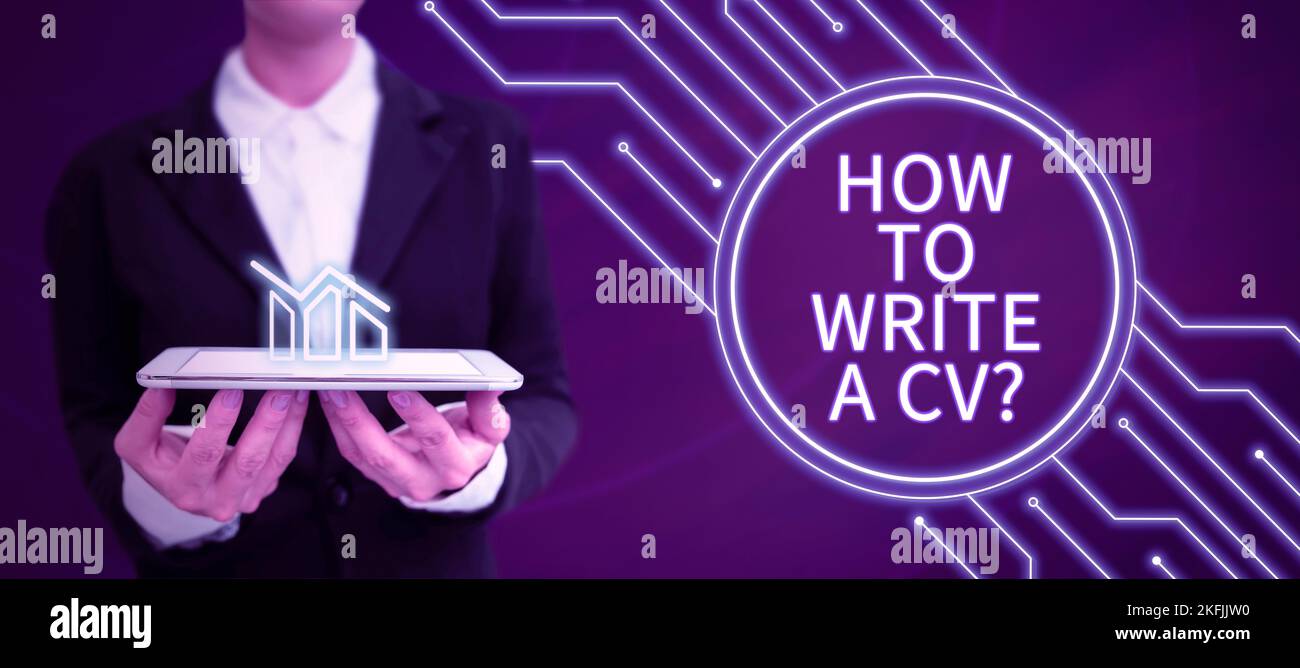 Signe d'écriture à la main Comment écrire Un CV. Concept d'affaires ...