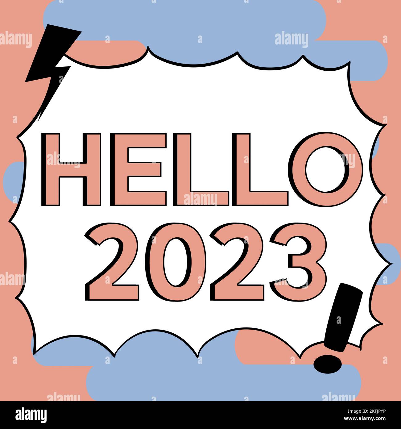 Écriture du texte affiché Bonjour 2023. Célébration de la vitrine d ...
