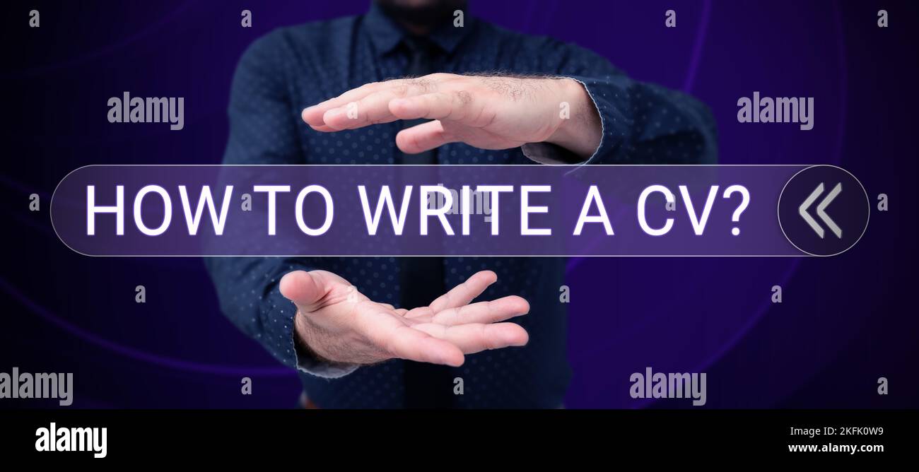 Légende de texte présentant Comment écrire Un CV. Internet concept ...