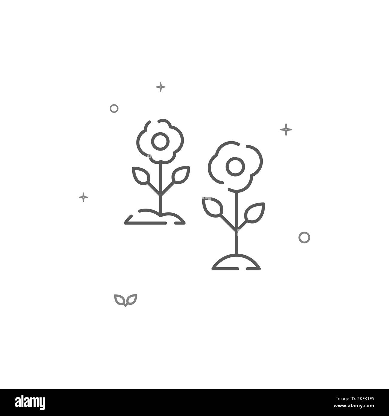 Fleurs, icône de ligne simple de chou. Symbole, pictogramme, panneau ...