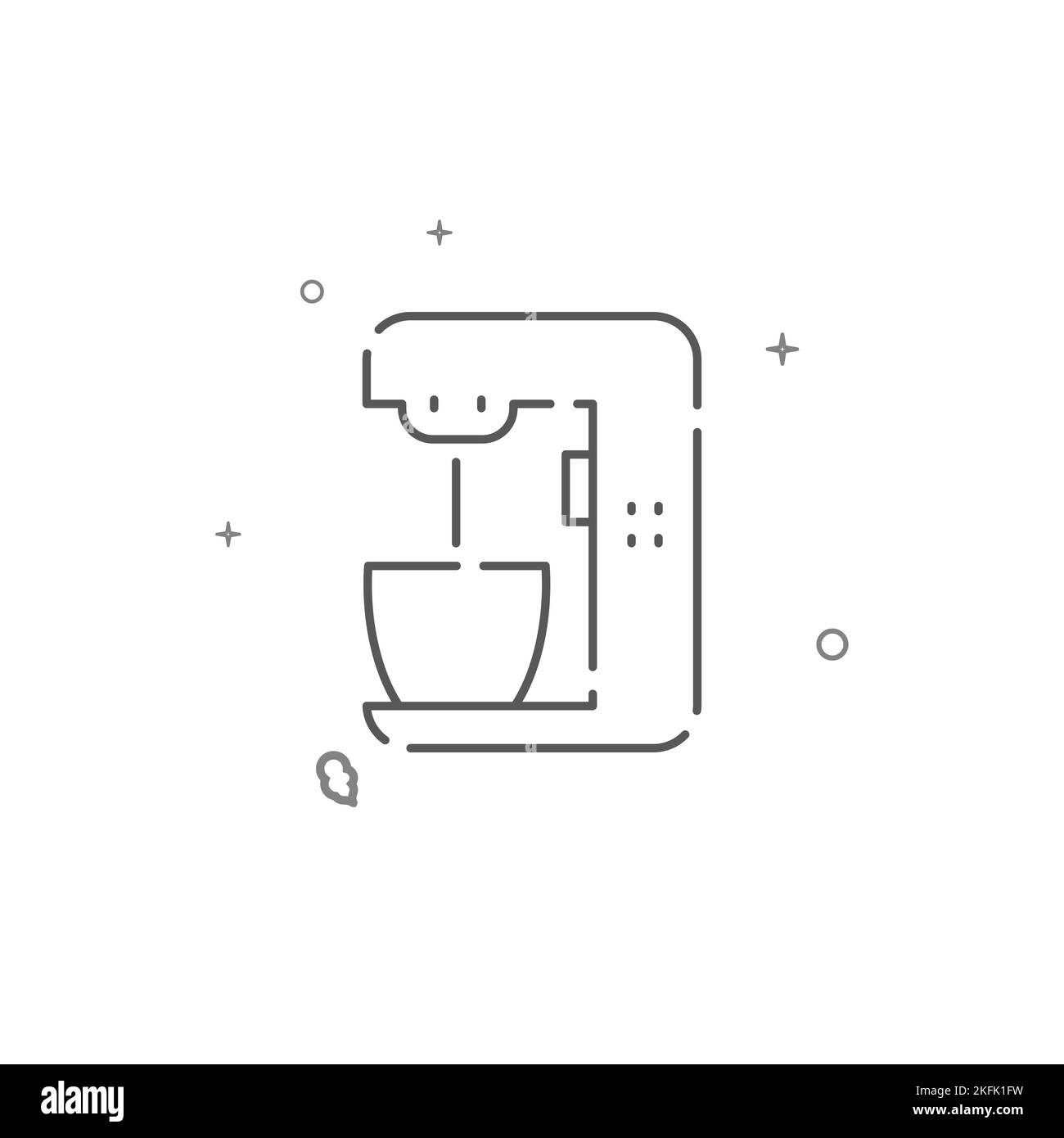Machine à café, robot de cuisine icône ligne simple. Symbole ...