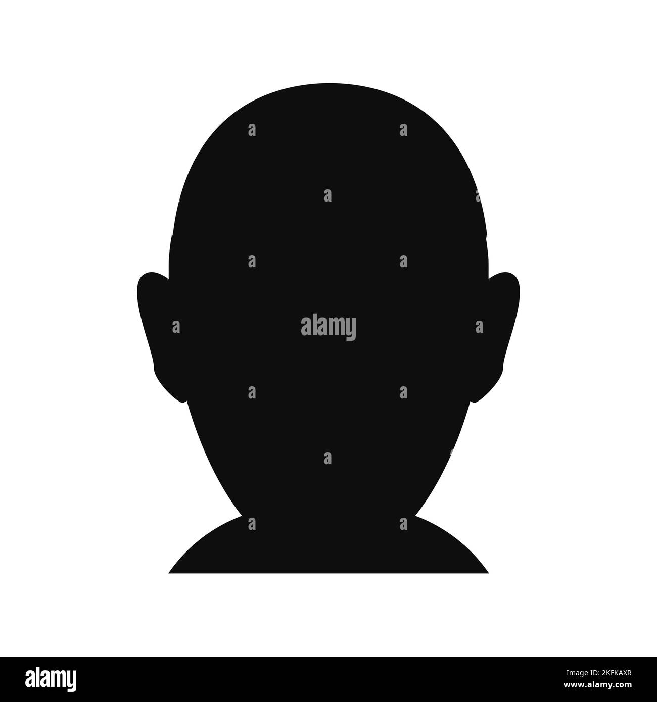 Human head profile silhouette isolated Banque d'images noir et blanc ...