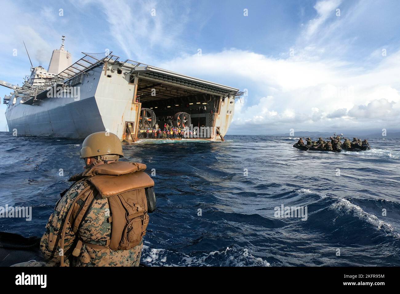 Marines des États-Unis avec l'équipe de Bataillon Landing 2/5, 31st ...