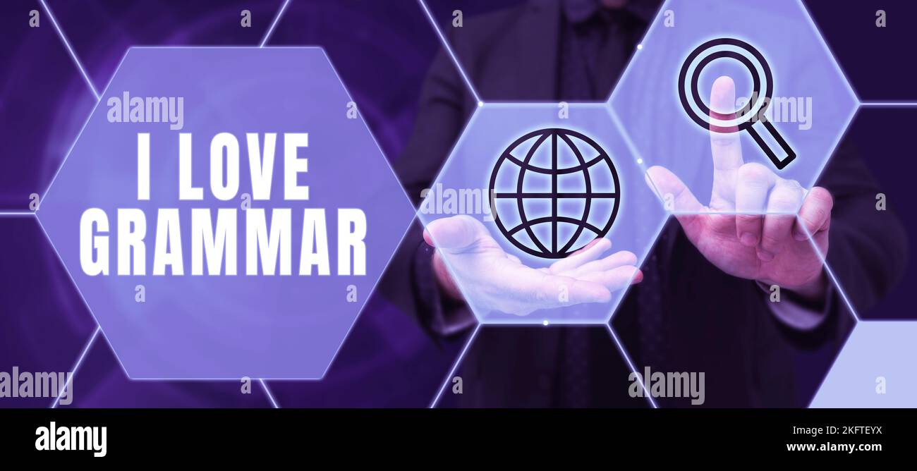Légende de texte présentant I Love Grammar. Concept d'affaires acte d ...