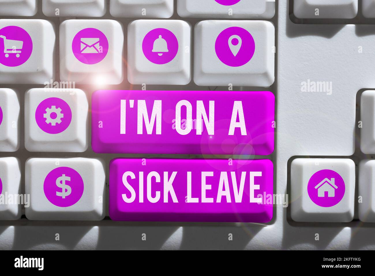 Affiche indiquant que je Suis en congé de maladie. Une photo ...