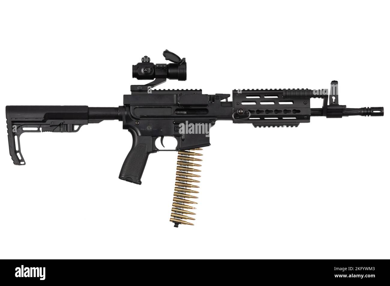 Carbine à récepteur supérieur alimenté par courroie qui transforme l'AR ...