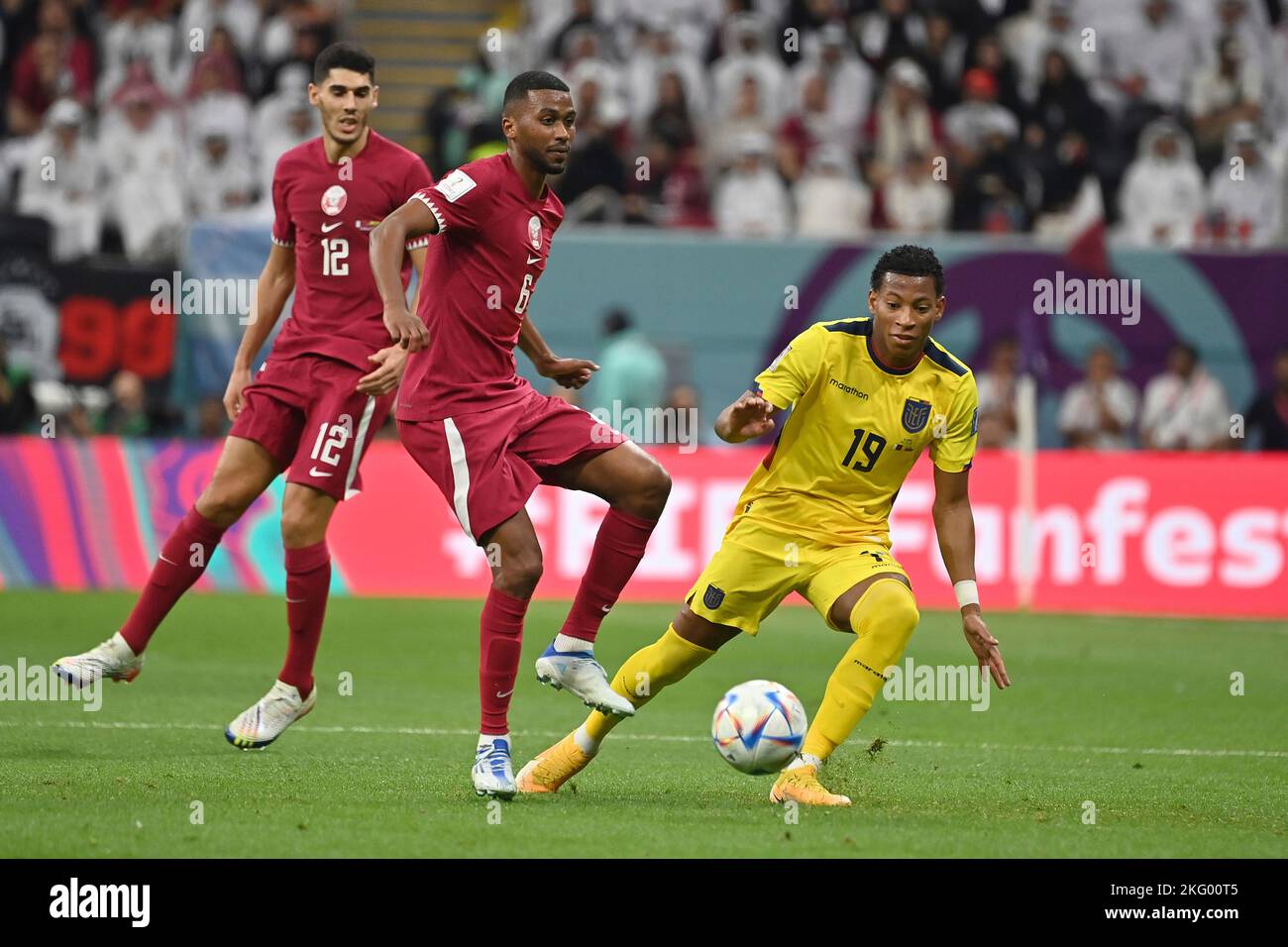 Doha, Katar. 20th novembre 2022. De droite: Gonzalo PLATA (ECU) ABDULAZIZ HATEM (Qatar), KARIM ...