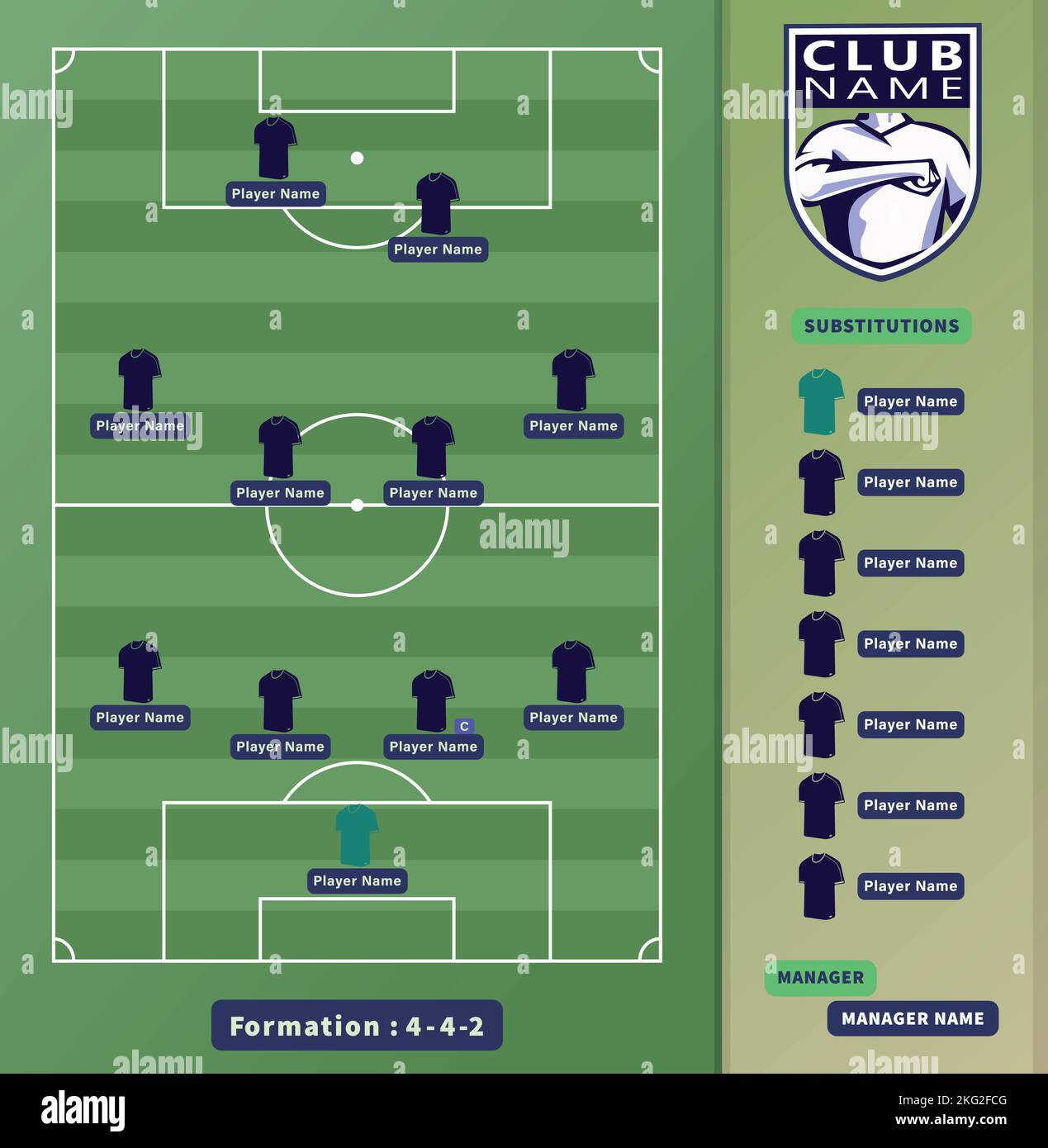 Illustration vectorielle d'un schéma de formation de lignes de football ...