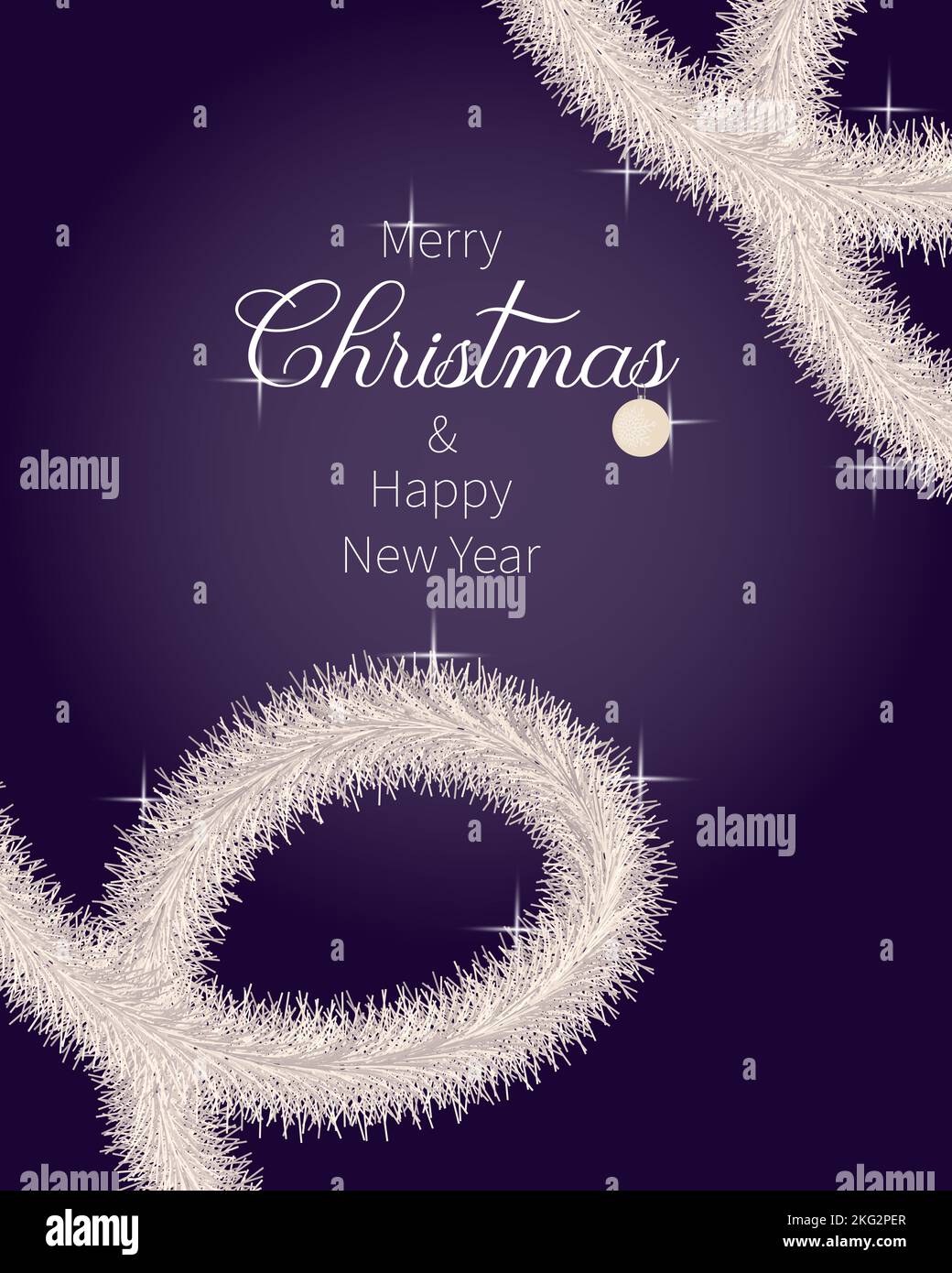 Merry Christmas and Happy New Year 2023 template banner violet avec ...