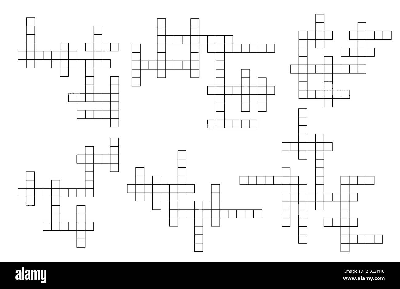 Modèle de puzzle vectoriel de grille de jeu de mots croisés. Mise en ...