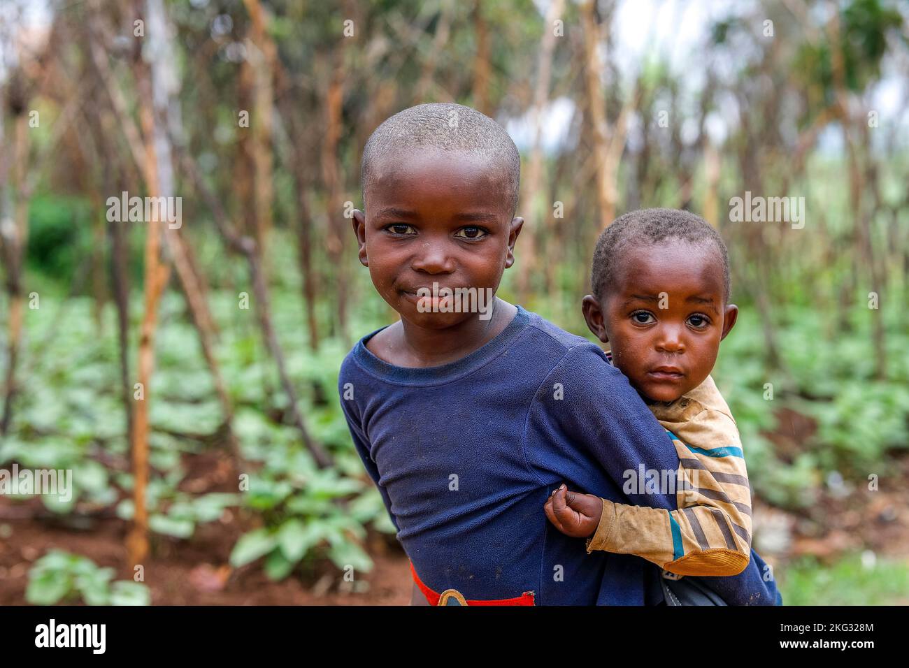 Fille portant son frère au dos Banque de photographies et d’images à ...