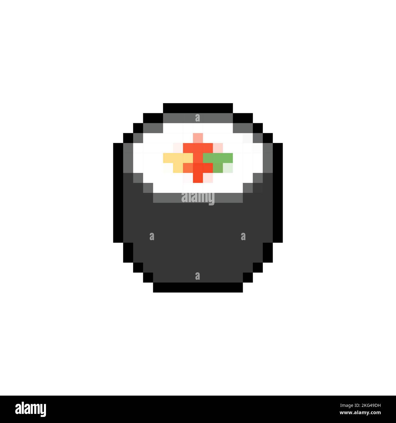 Sushi pixel art isolé. Rouleaux 8 bits cuisine japonaise traditionnelle ...