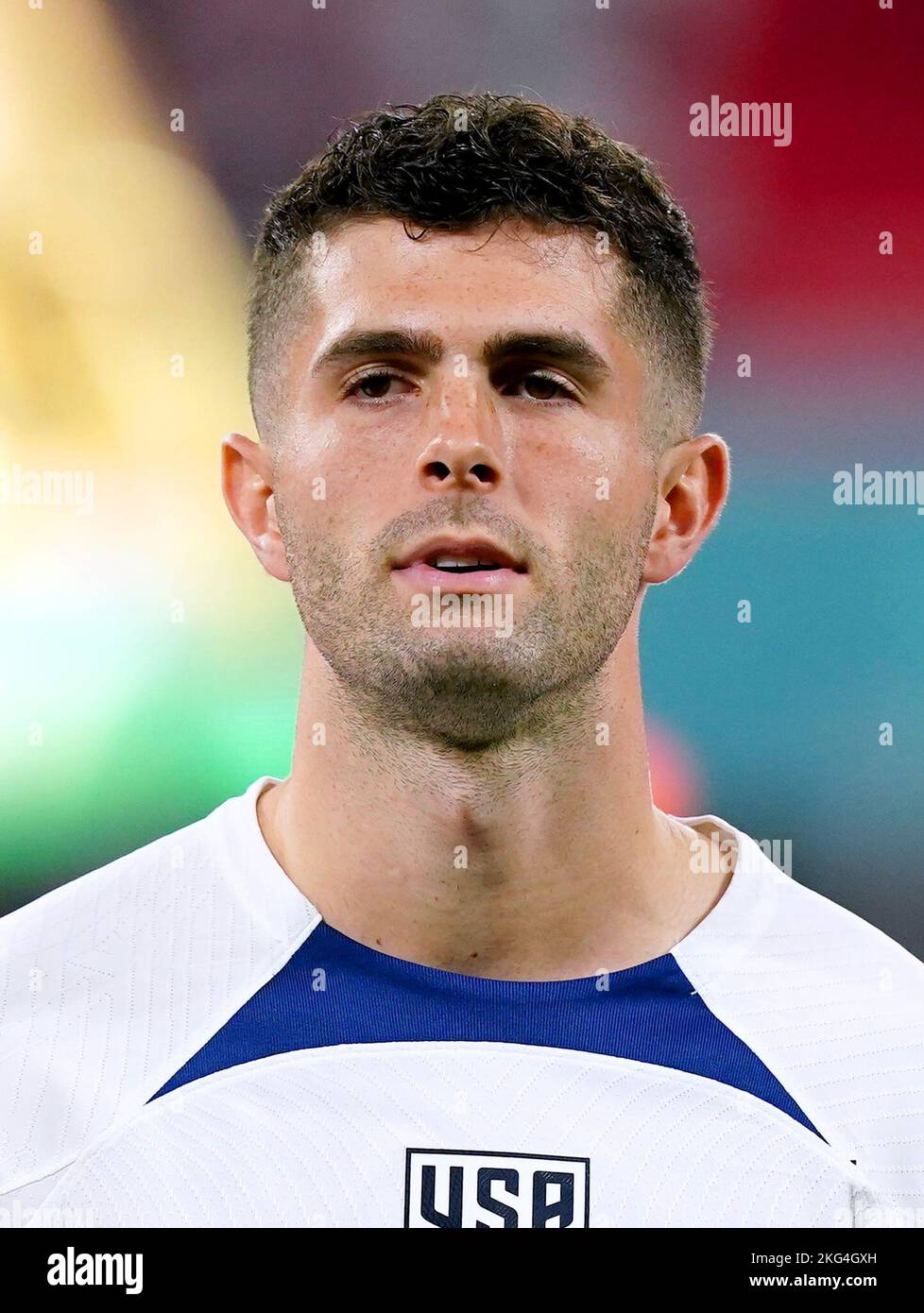 Christian Pulisic des États-Unis lors de l'hymne national avant le ...