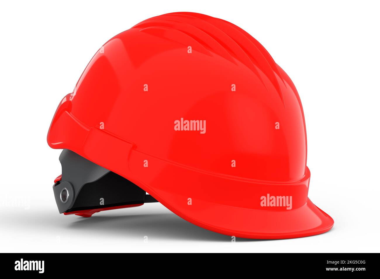 Casque de sécurité rouge ou capuchon rigide isolé sur fond blanc. 3d ...