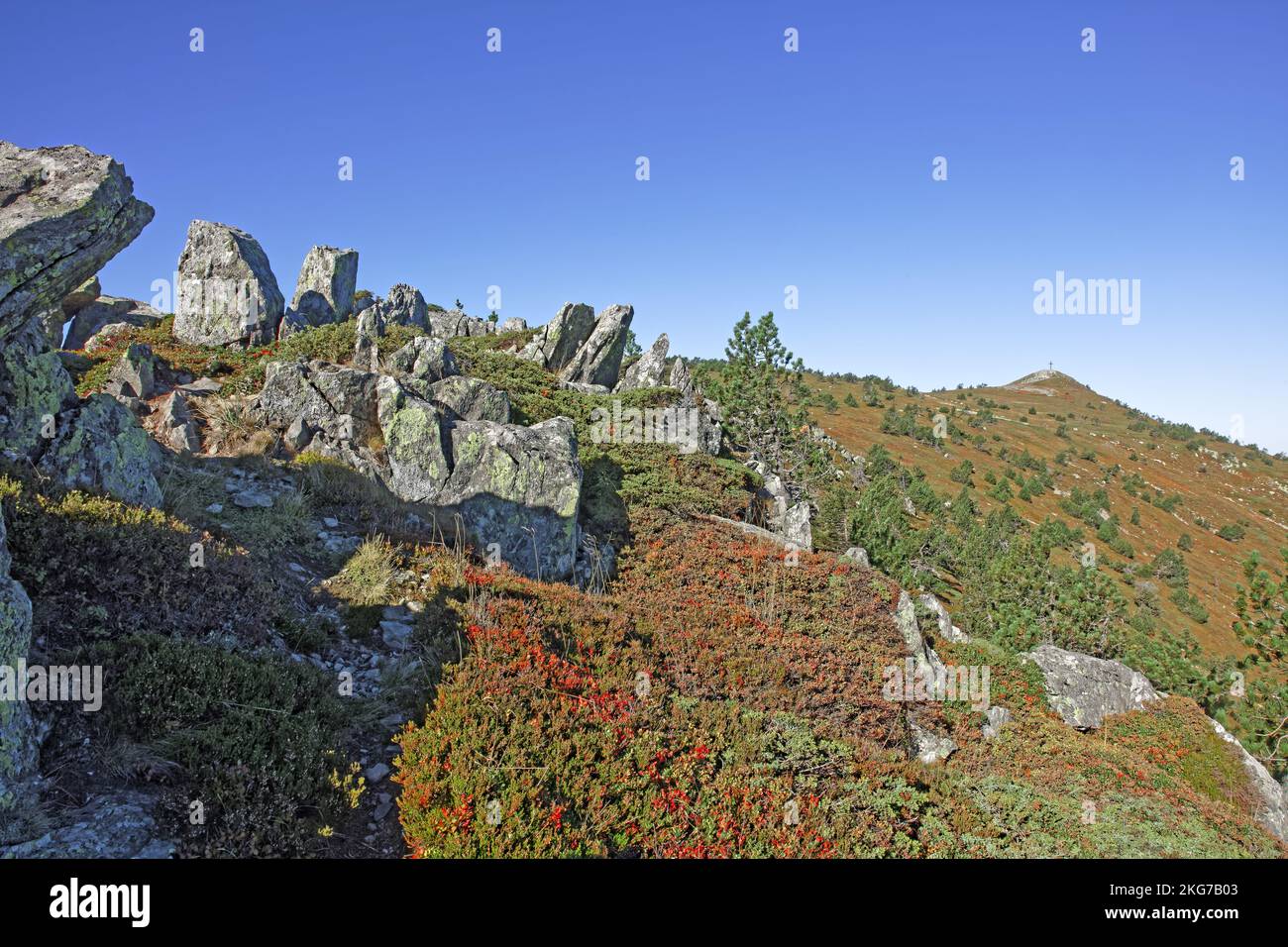 France, haute-Loire, les Estables, sommet nord du Mont Mézenc, crêtes ...